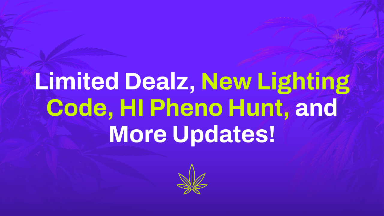 Limited Dealz, New Lighting Code, HI Pheno Hunt, and More Updates ...